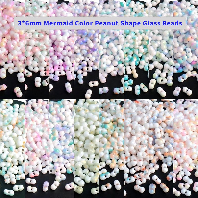Manik Kacang Kaca, Warna Kecerunan Duyung, Saiz 3x6mm, Manik - TikTok ...