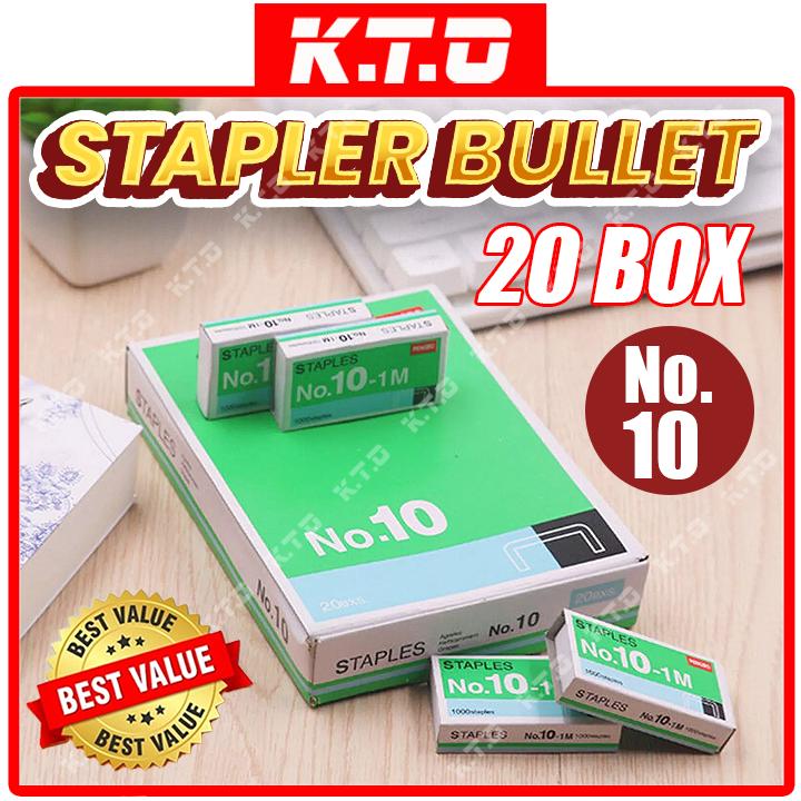 20 Unit / Box No.10-1M Stapler Bullet Refill Stationary Bullet Staples ...