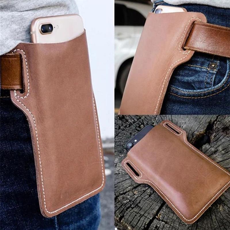 Leather Phone Pouch Portable Practical Phone Waist Bag Men's - TikTok ...