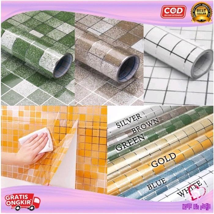 wallpaper sticker dinding DAPUR dan KAMAR MANDI 5m x 45cm Plastik ...