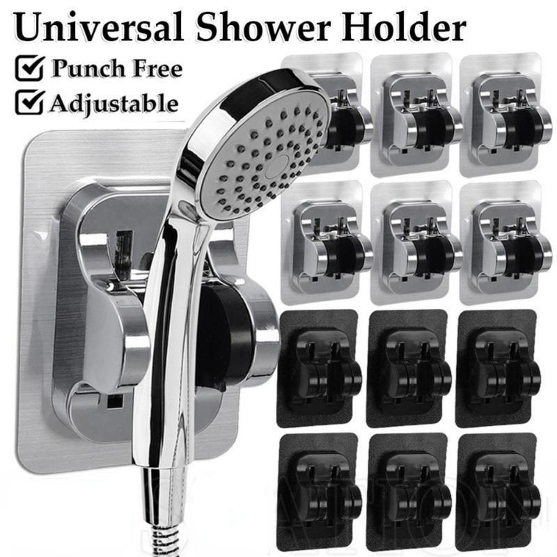 90° Adjustable Shower Head Fixing Base Self-adhesive Nail-free Shower ...