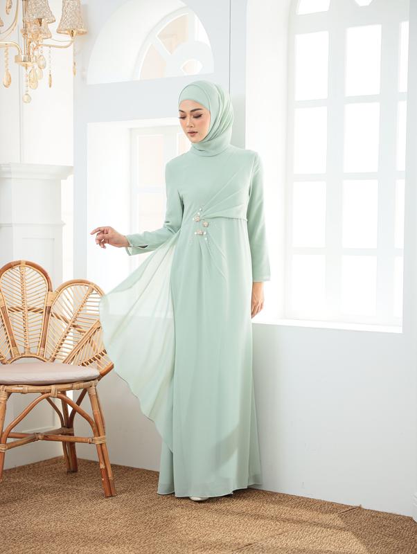 Jasmine Dress by Risek (Exclude Shawl) Penuh Chiffon Lining Dinner ...