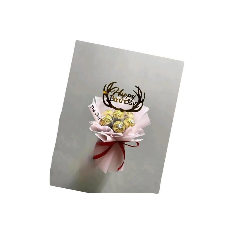 6pcs Ferrero Rocher & Topper Pink Gold Strips Mini Surprise Delivery ...