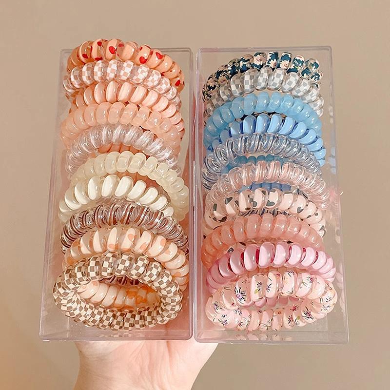 5PCS Colorful Telephone Wire Hair Ring Girls Traceless Springs - TikTok ...