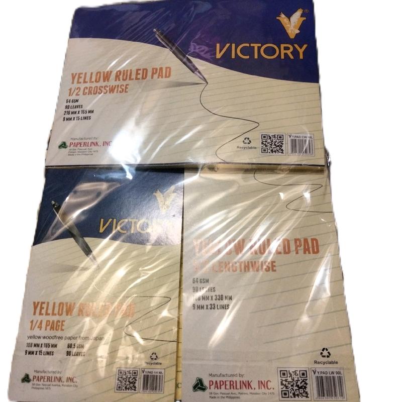 YELLOW RULED PAD VICTORY SET 4sizes per Pack - TikTok Shop Philippines