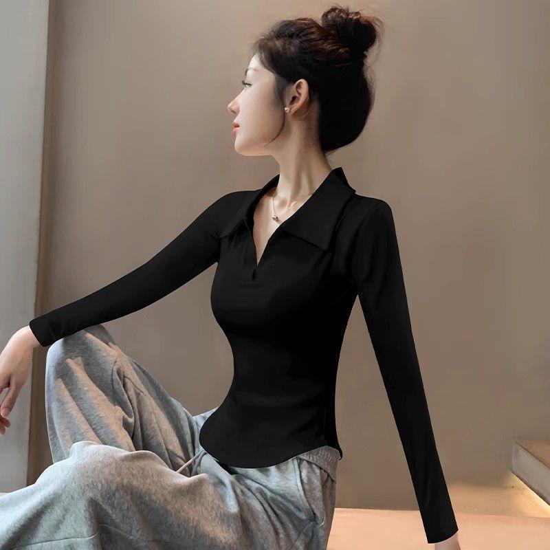 Kemeja Lapisan Kolar Polo Putih, Gaya Comel dan Seksi Wanita - TikTok ...
