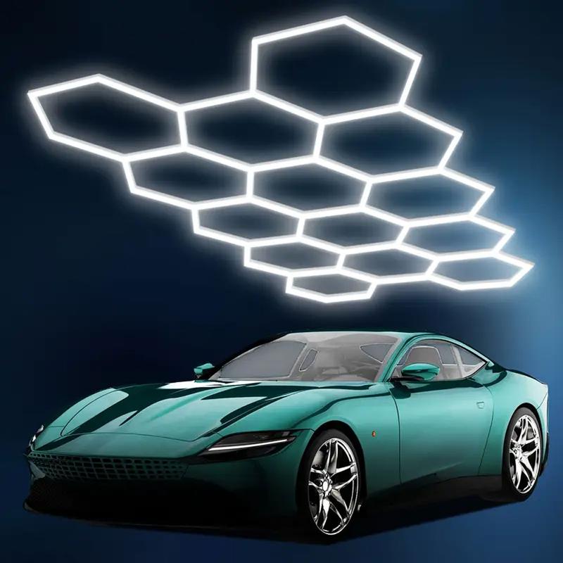 Hexagon Garage Lights, LED Honeycomb Garage Lights, 456W, 54720LM ...