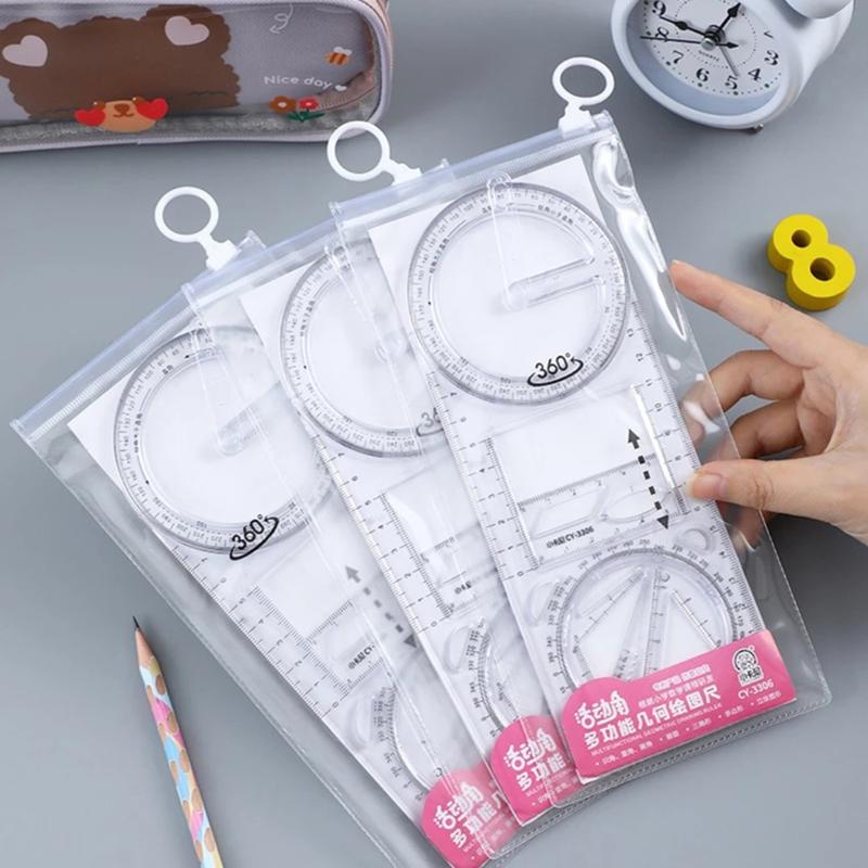 Penggaris Busur Geometri Rotary 360 derajat Multifungsi Serbaguna ...