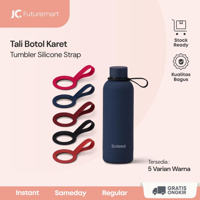 Promo Tali Botol Karet Silicone Tumbler Lulu 500ml 1000ml - Merah Tua ...
