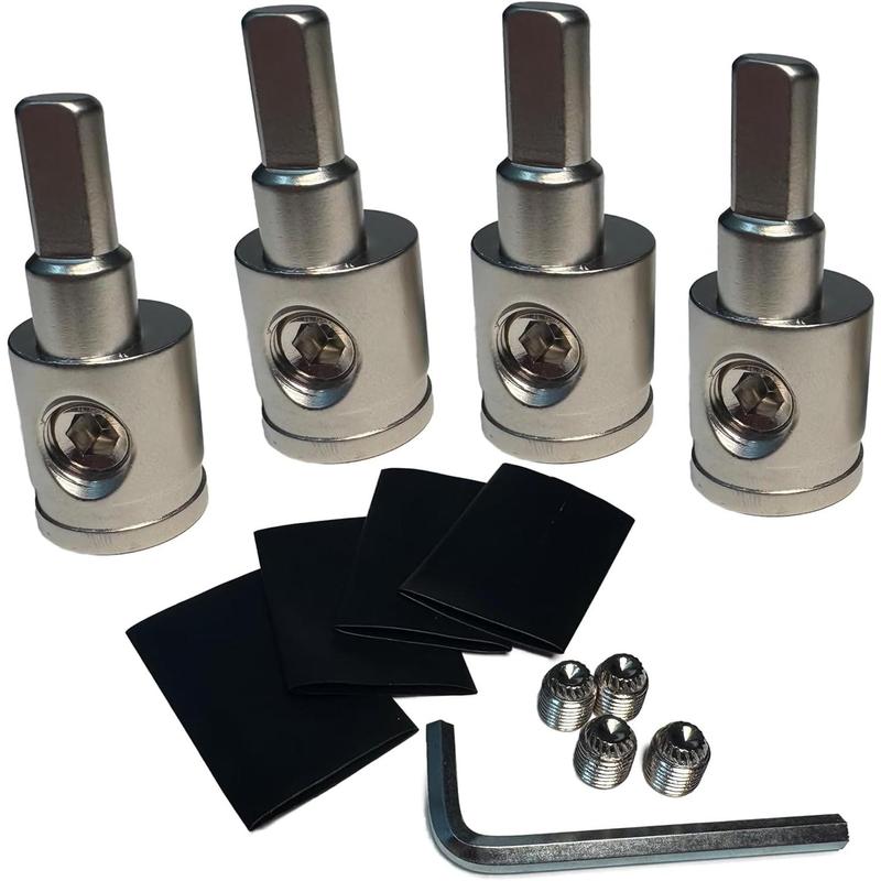 4 count Heavy-Duty Brass Amp Input Reducers 1/0 Gauge to 4 Gauge ...