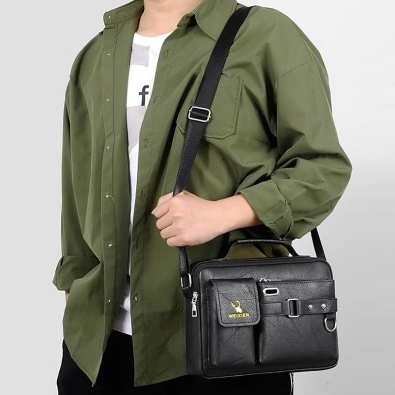 MB Men Multifunctional Shoulder Bag PU Business Handbags Men - TikTok ...