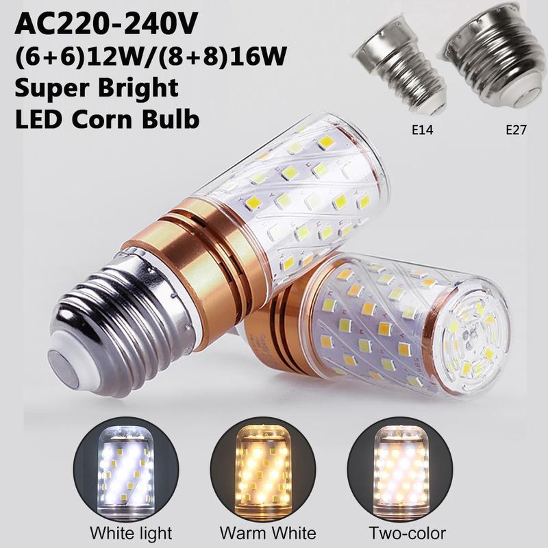 3H E14/E27 12W(6+6)/16W(8+8) Decoration 3 Colour LED Corn Bulb - TikTok Shop Malaysia