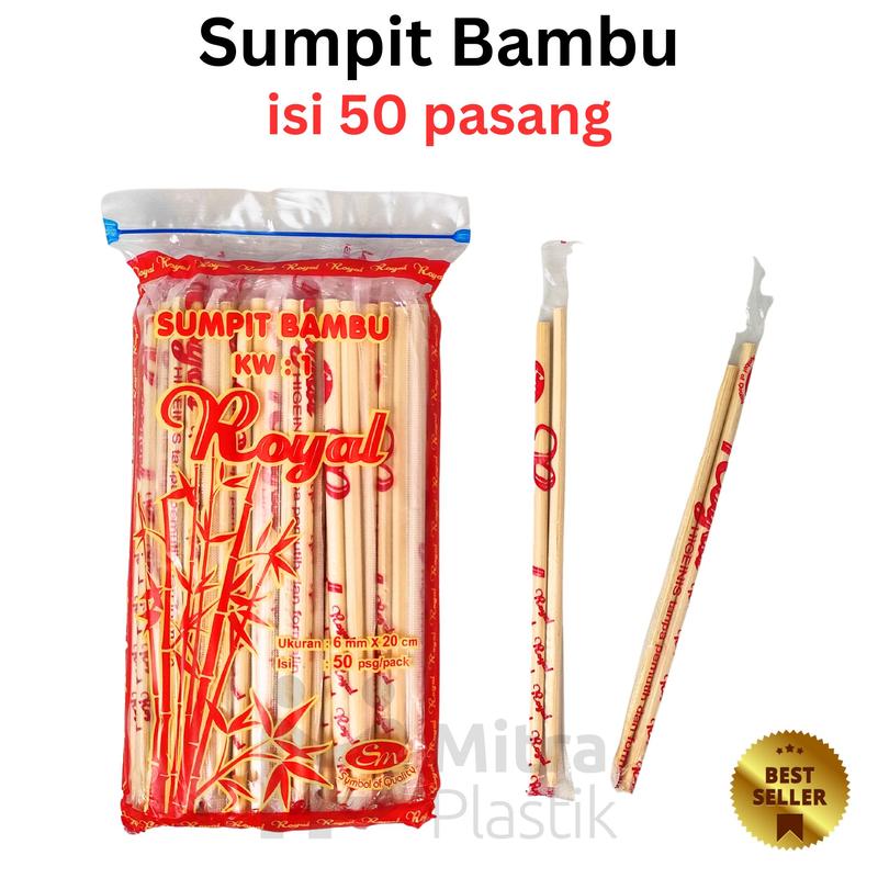 Sumpit Kayu / Bambu isi 50psg Royal Chopstick Murah Sumpit 5 - Shop ...