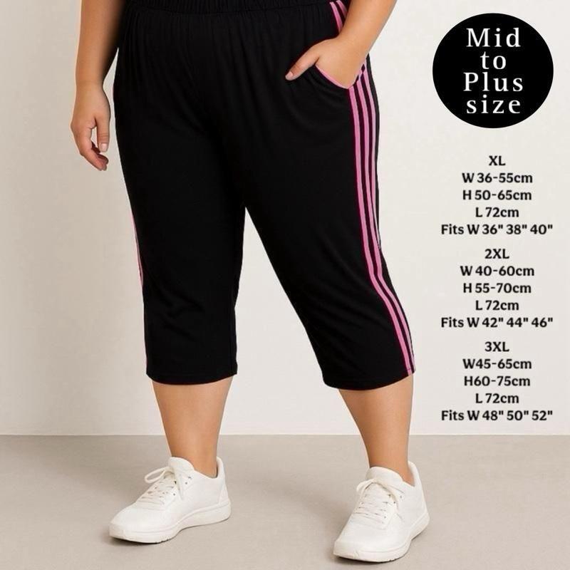 Plus Size Rayon Material Capri Joggers - TikTok Shop Singapore
