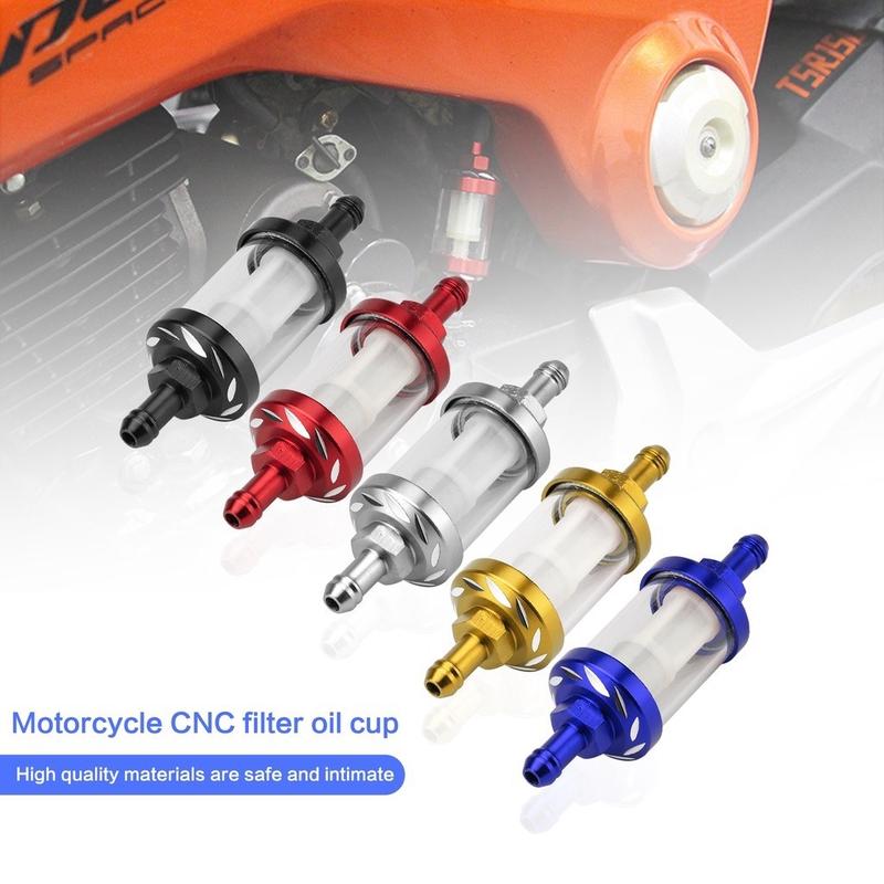 CNC Aluminum Glass Motorcycle Gas Fuel Gasoline Oil Filter Universal ...