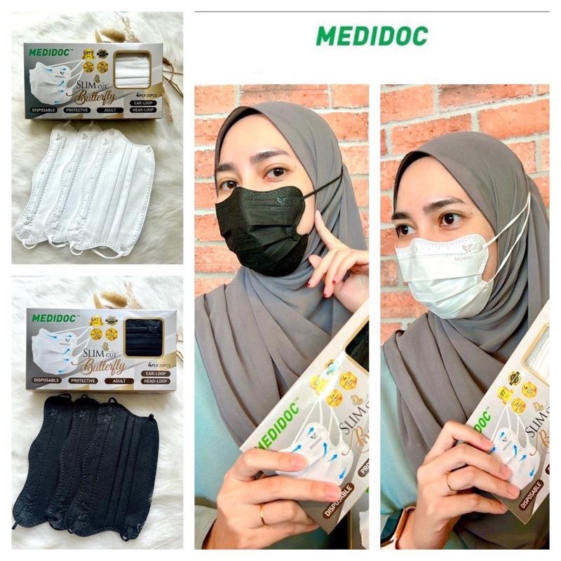 MEDIDOC Slim-Cut Headloop Butterfly 4ply FaceMask 20pcs Mask - TikTok Shop Malaysia