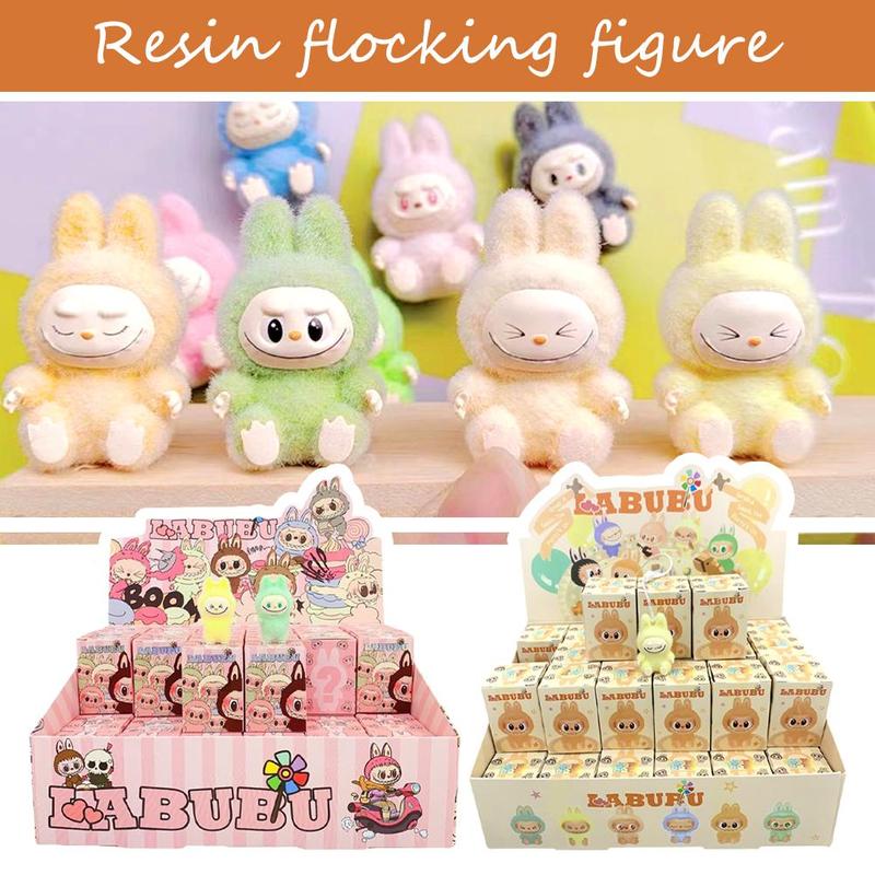 Cartoon Labubuu Resin Flocking Doll Blind Box Pendant Cute Book ...