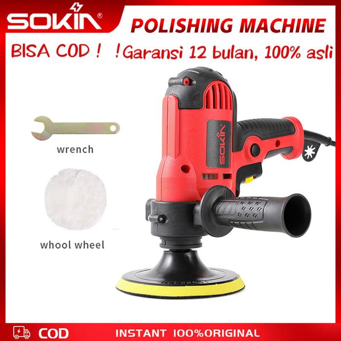 Promo COD! SOKIN MESIN POLES MOBIL MOTOR 600W POLISHER 5 INCH Alat Disc ...