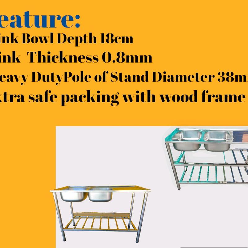 Fully Stainless Steel Kitchen Sink With Double Bowl With Stand/Kitchen ...