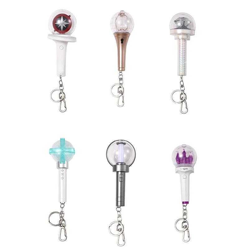 HOT Kpop Mini Light Stick Keychains Electronic Lights Bag Pendant ...