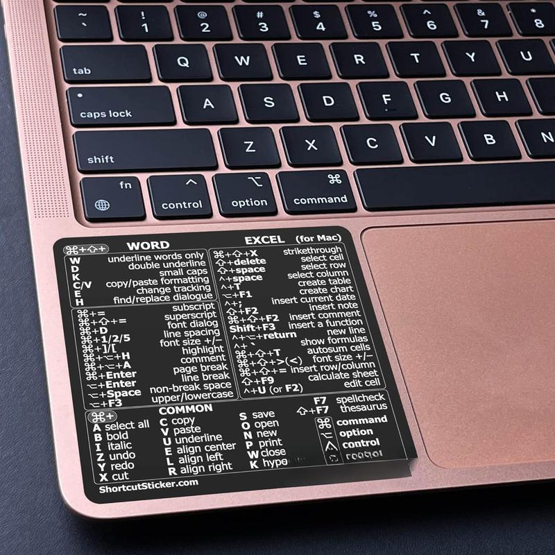 for Word & Excel Shortcuts Cheat Sheet Sticker | Quick Reference ...