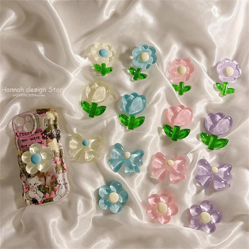 Korean 3D Cute Transparent Flower Bow Phone Grip Tok Griptok - TikTok ...