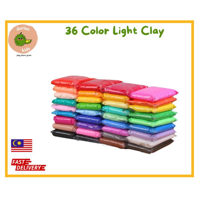 Light Clay Non- Toxic 36 color super light clay/ Butter Tanah/ - TikTok ...