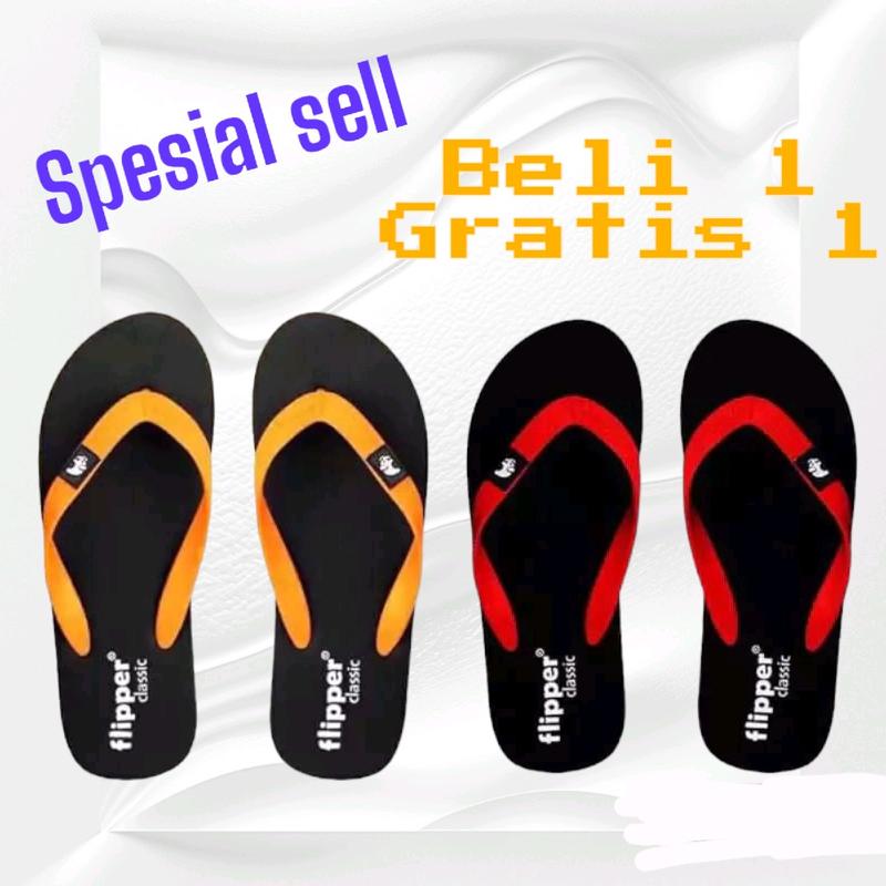 Sandal Jepit Pria Karet BELI 1 GRATIS 1 Sendal Japit Flip Flop - Shop ...