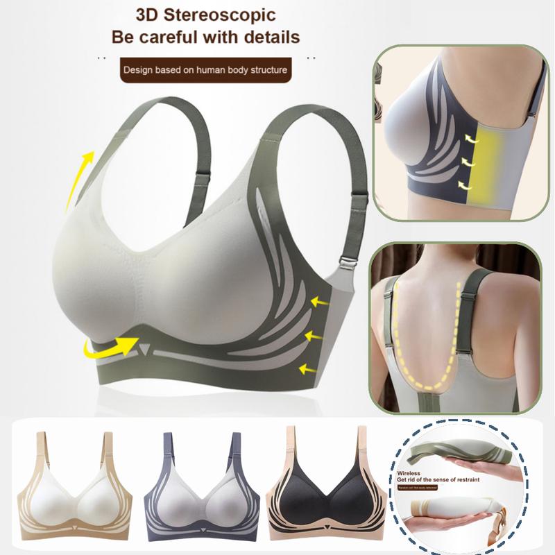 [Strong Support/Push Up]Bra Anti-Sagging Wireless Bralette Armpit ...