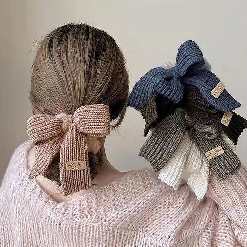 Cute Bow Rubber Band Lamb Wool Bowel Hair Rings Knitted Wool - TikTok ...