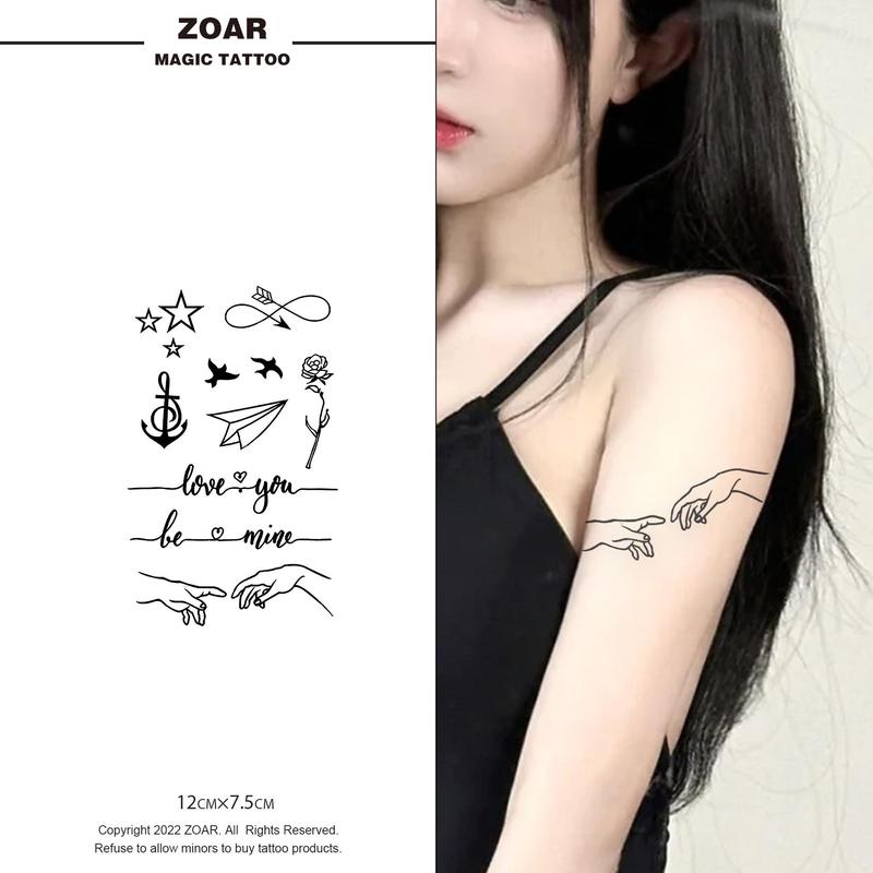 GATTOO- Zoartattoo stiker tato M-148 sementara 【Pola kecil】Tahan lama ...