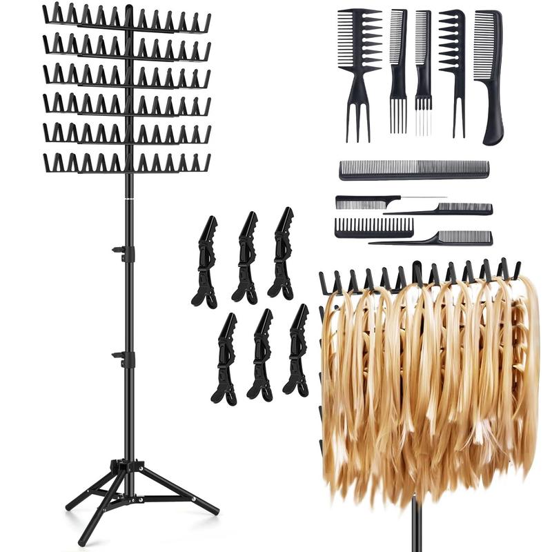Hair Braiding Stand Set, 17pcs/set Hair Extension Display Stand ...