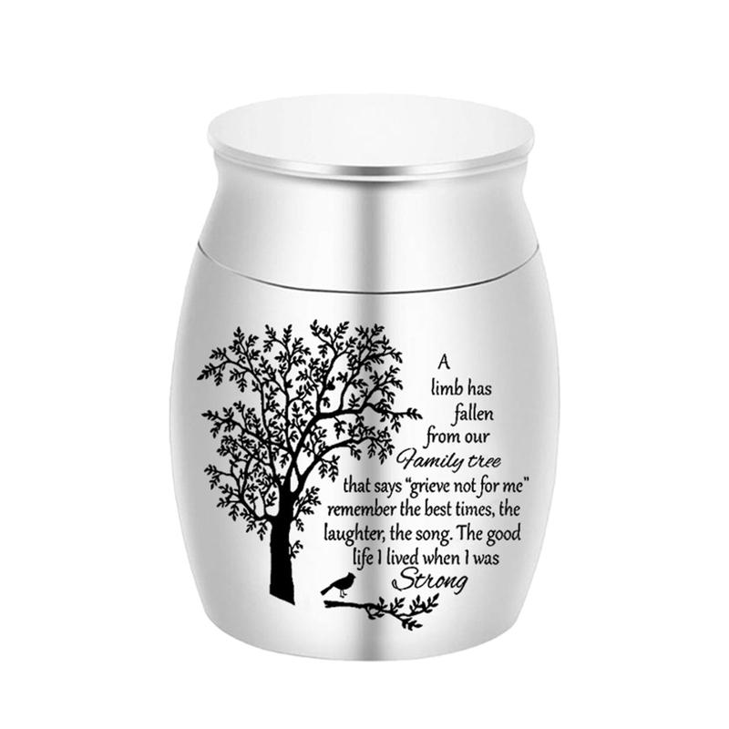 HNKJ Simple Ashes Urn Memorial Jewelry Cremation Box Metal Jar ...