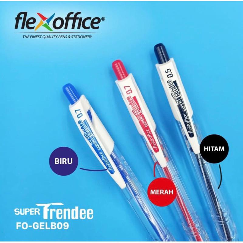(Box/Lsn) Pulpen / Bolpen Trendee Flexoffice 0.6 mm Bolpoin Stationery ...