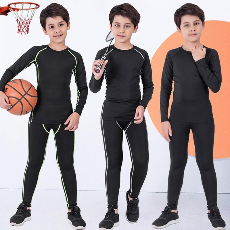 Children's Sports Tights Set Dry Fitness Sport Leggings Training Pants ...