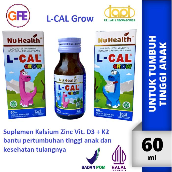 Jual L-CAL Grow Suplemen Tulang Tumbuh Tinggi Anak Kalsium Vitamin D3 ...