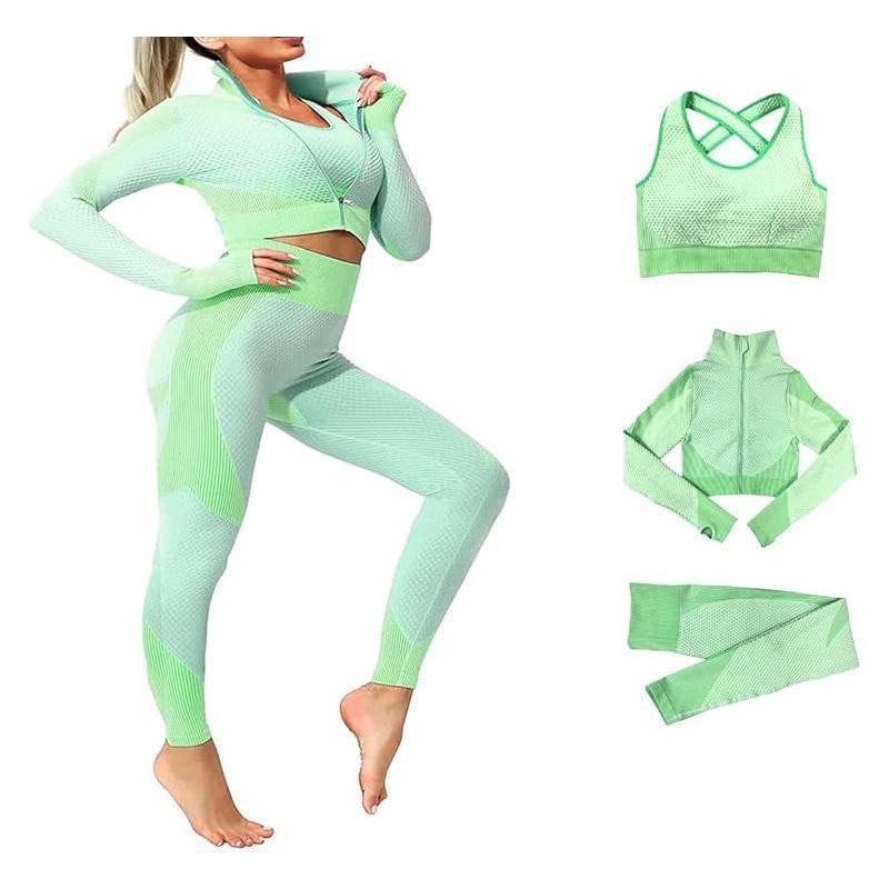 3-Piece Seamless Workout Set | Gym/Yoga/Running Essentials - TikTok Shop