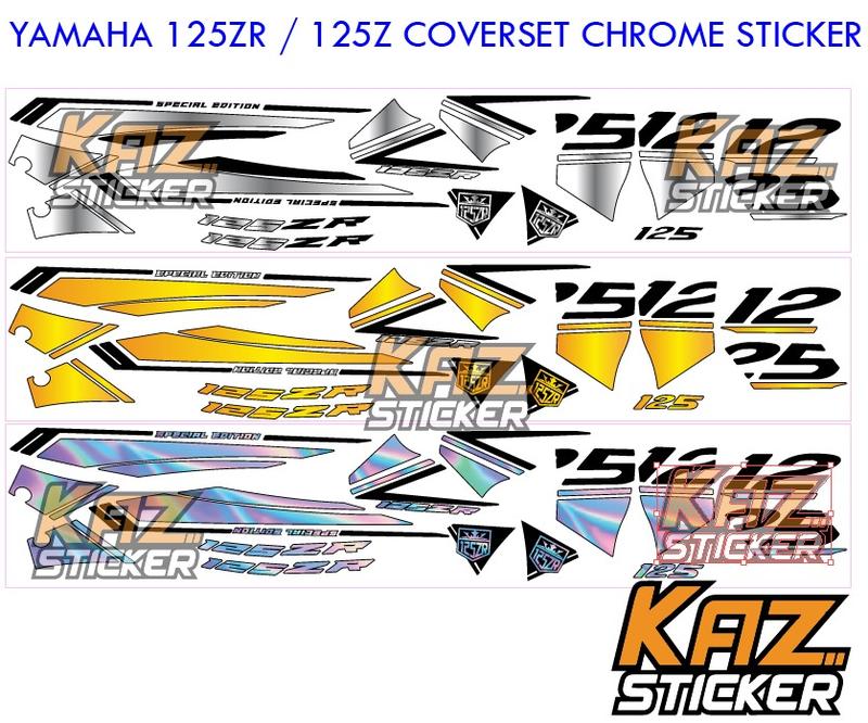 YAMAHA 125ZR 125Z GOLD SILVER CHROME OVERLAP 3D COMPUTER CUT SPECIAL ...