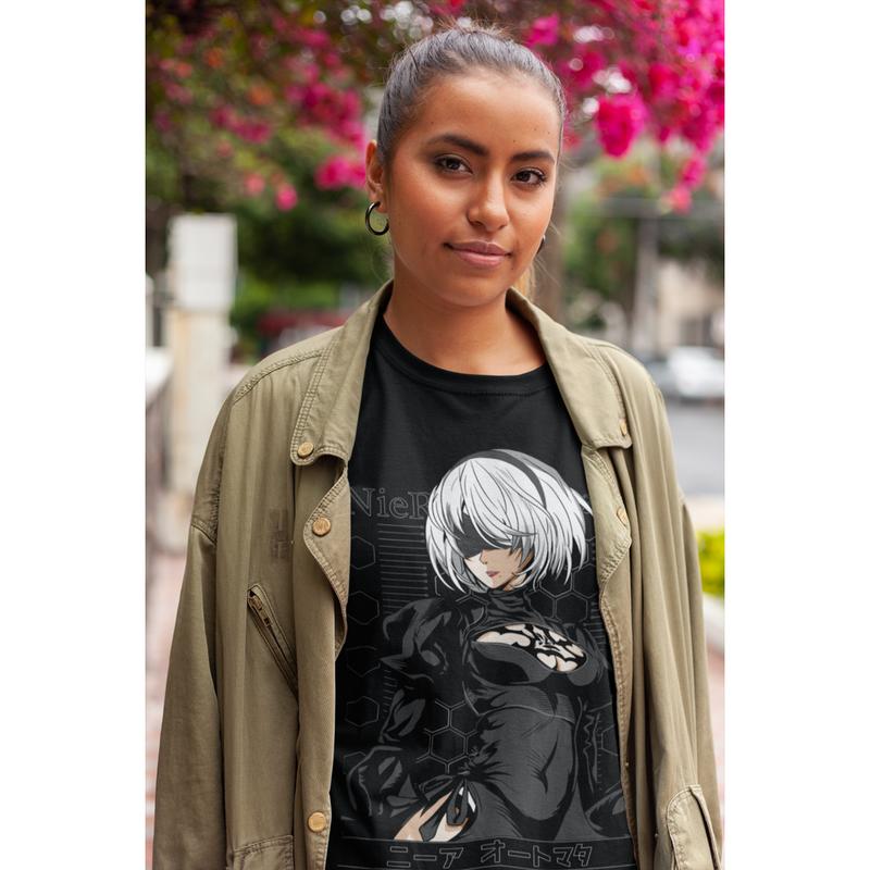 Nier Automata T-Shirt YoRHa 2B Kawaii Anime Waifu Girl Cyber - TikTok Shop