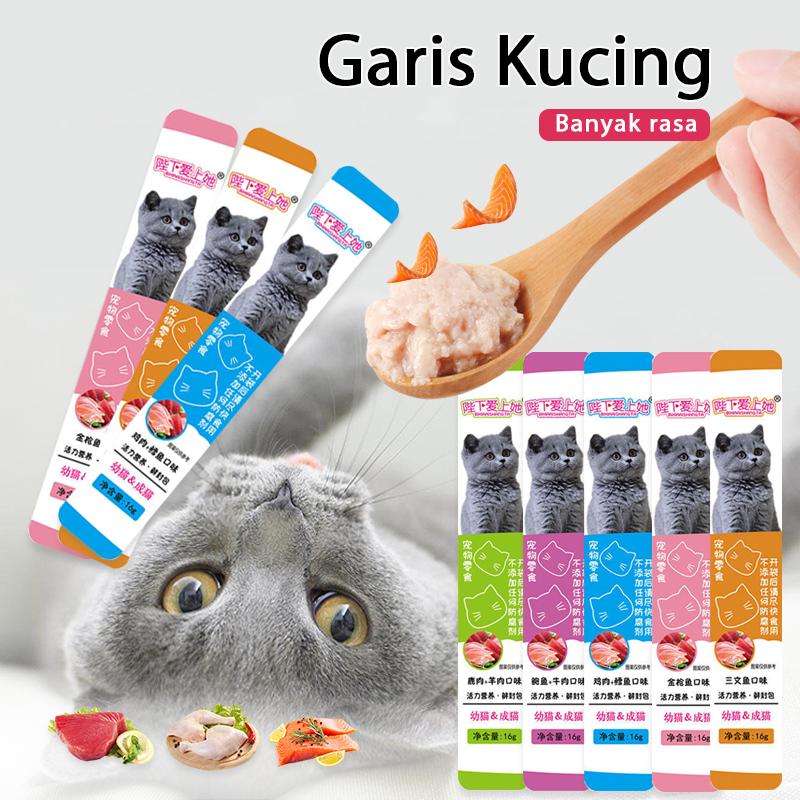 snack hewan peliharaan cat strip 16g/strip kuing kecil dan kucing besar ...