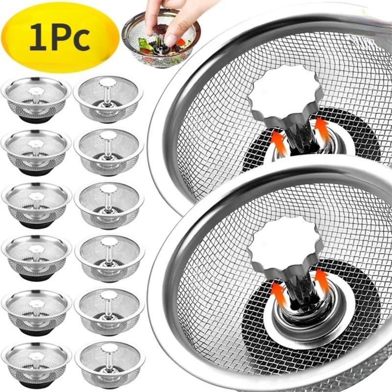 Stainless Steel Sink Strainer with Handle & Stopper/Mesh Sin - TikTok ...