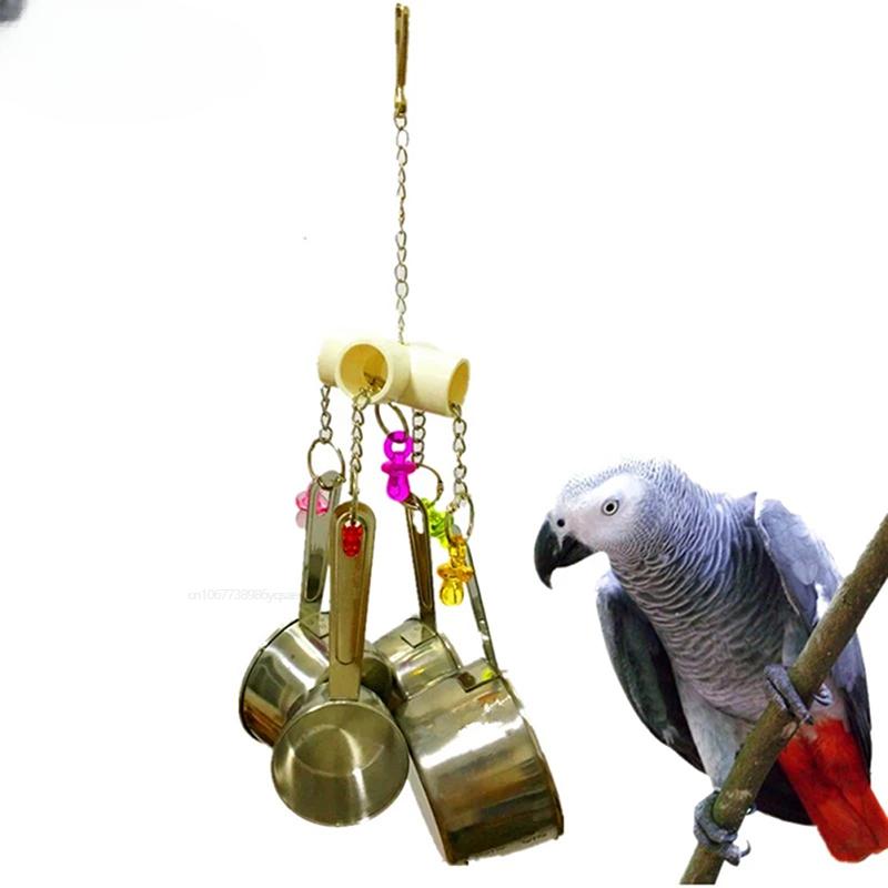 Parrot Toys Stainless Steel 4 Pots Budgie Toys Large Bird Toys - TikTok ...