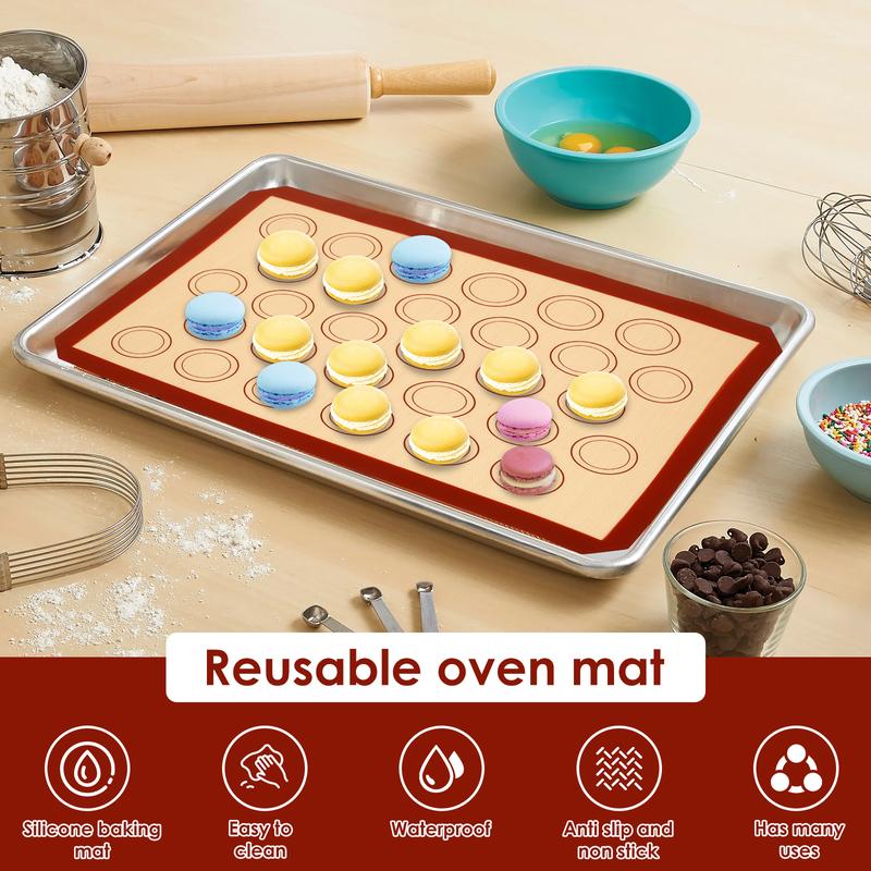 4Pcs Macaron Baking Mats Non Stick Silicone Macaron Baking Sheets ...