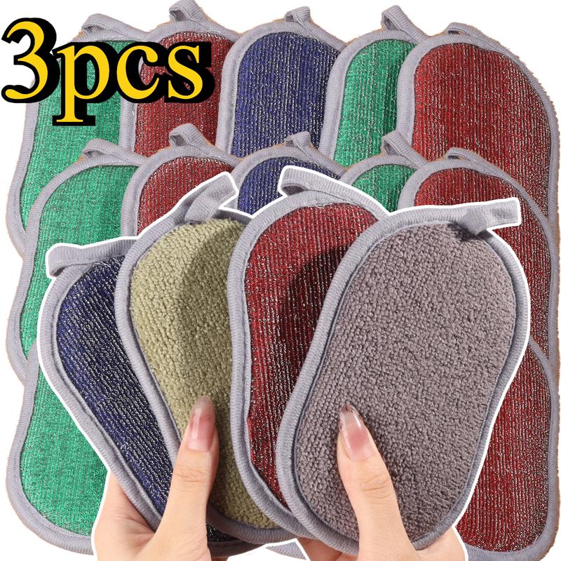 3/1pcs Double Sided Cleaning Multi-Purpose Sponge Steel Wire Cleaning ...