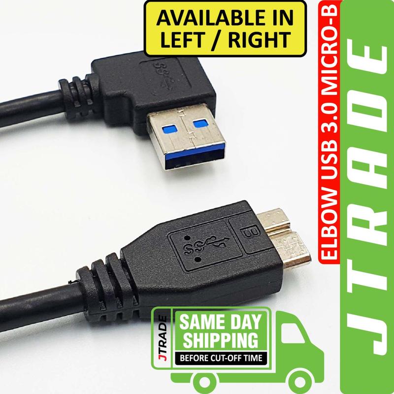 JTRADE USB 3.0 Elbow Micro B External Hard Disk Drive Cable High ...