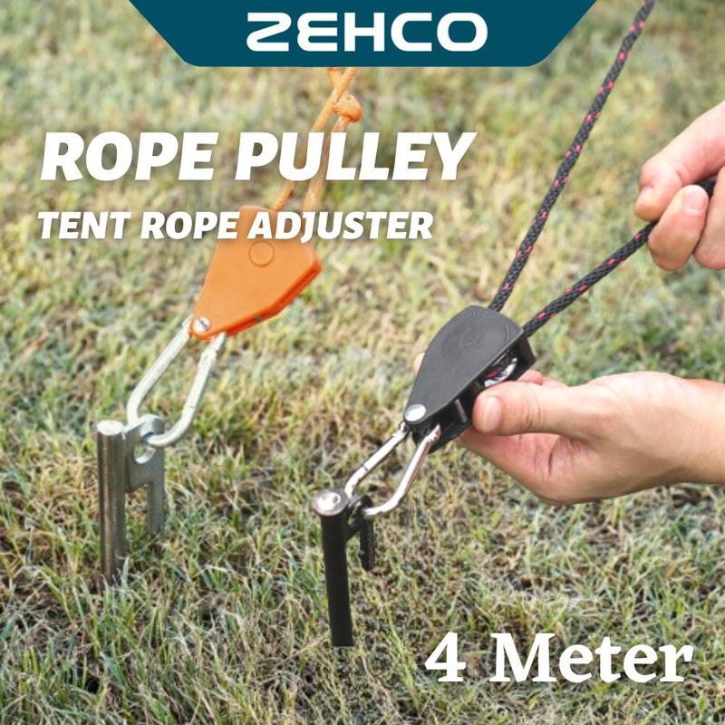 4 Meter Pulley Adjuster Camping Tent Rope Buckle Adjustable 4mm ...