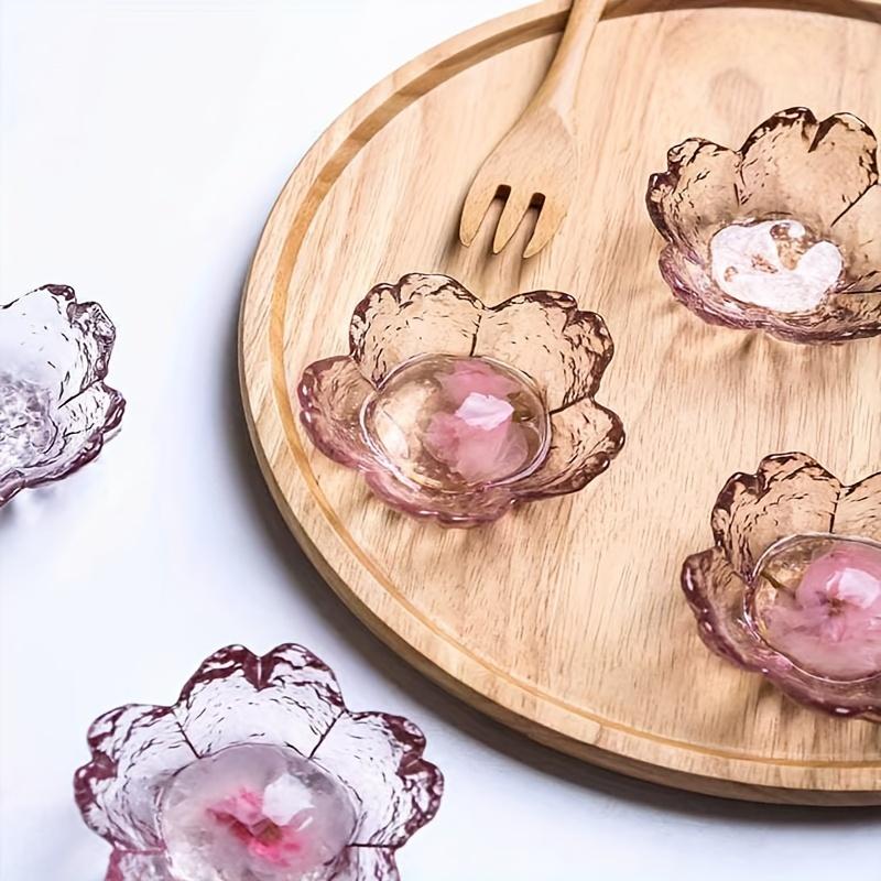 Mangkuk Kaca Bunga Sakura Ceri, Set 4pcs, Mangkuk Mini Corak - TikTok ...
