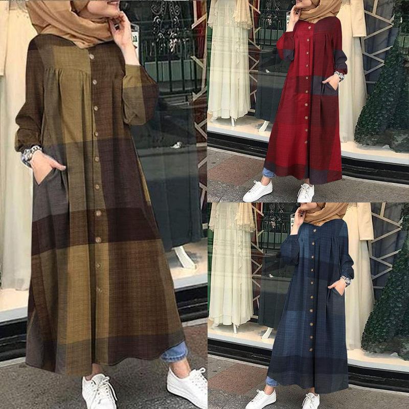 Muslim plus Size Women's Autumn Loose Dark Pattern Cotton an - TikTok ...