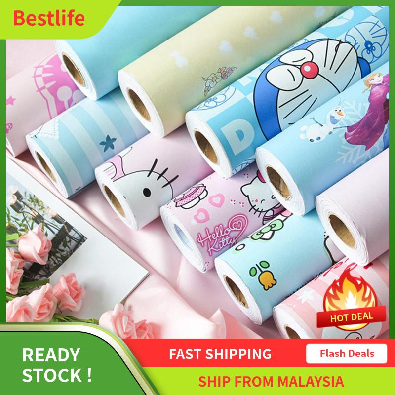 Kertas Dinding Doraemon Kitty, Pelekat Bilik Tidur, 45cmx10m - TikTok ...