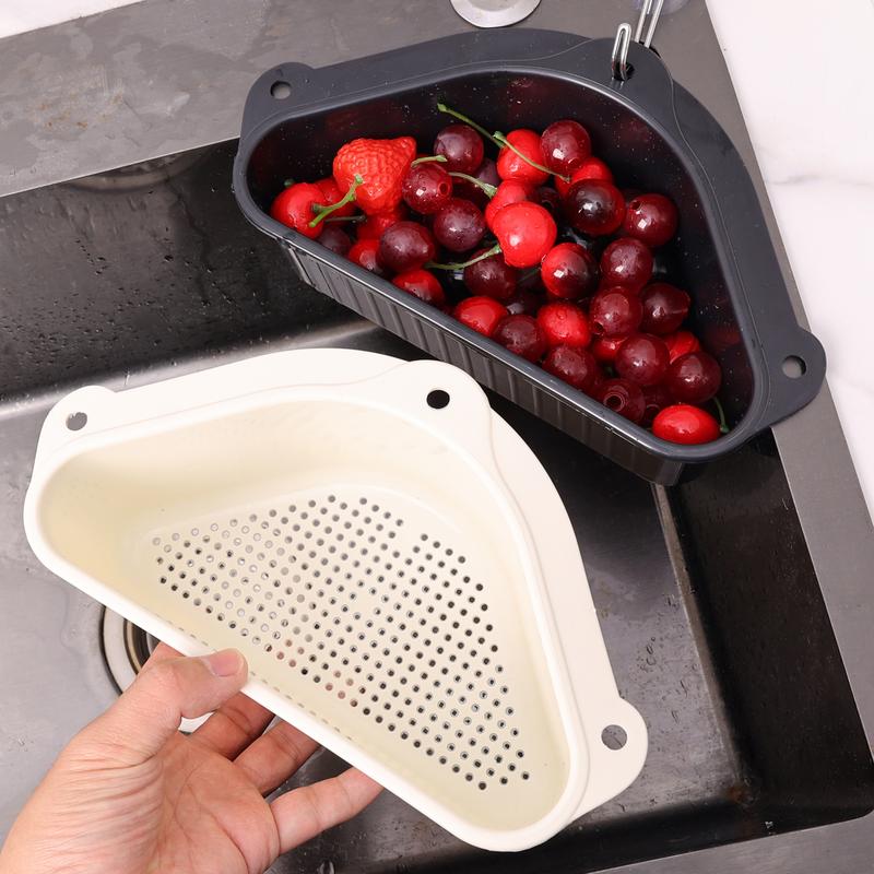 1pc Kitchen Sink Triangle Drain Rack Multipurpose Vegetable Storage ...